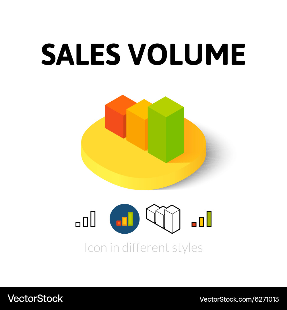 Sales Growth Icons - Flat & Isometric Vector Image