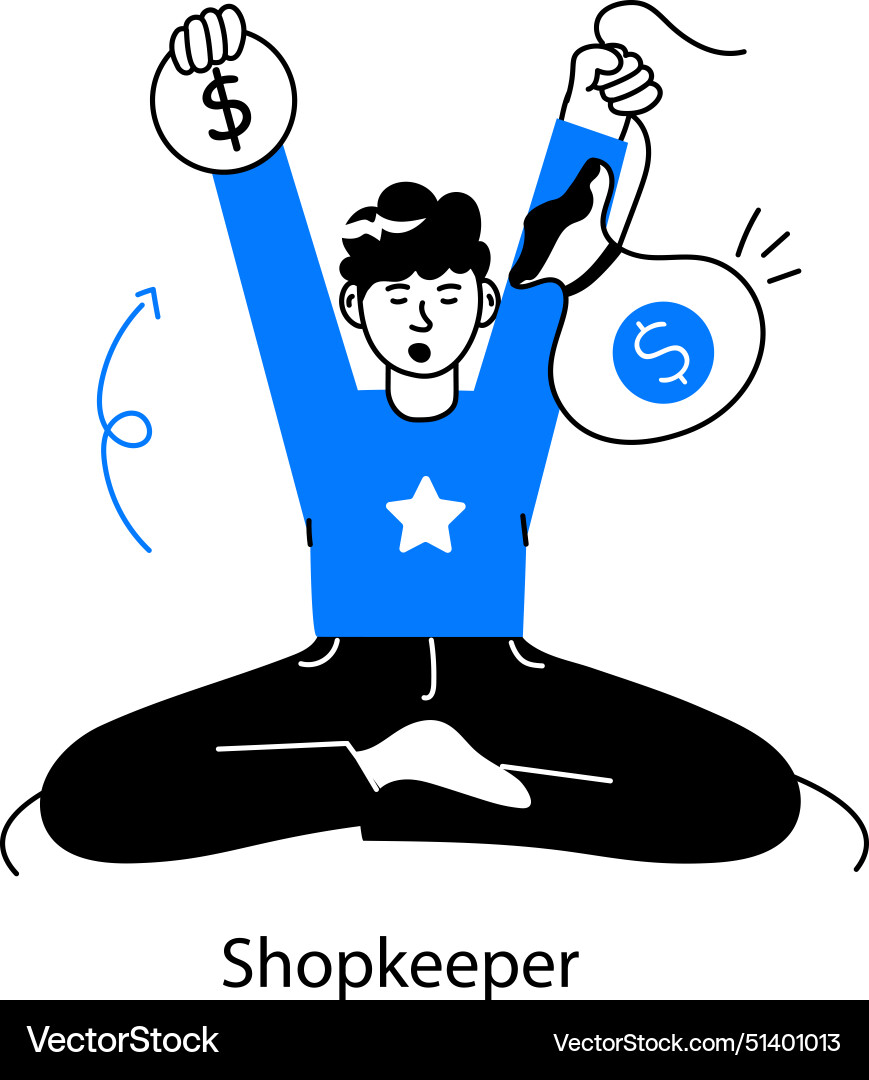 Shopkeeper Royalty Free Vector Image - VectorStock