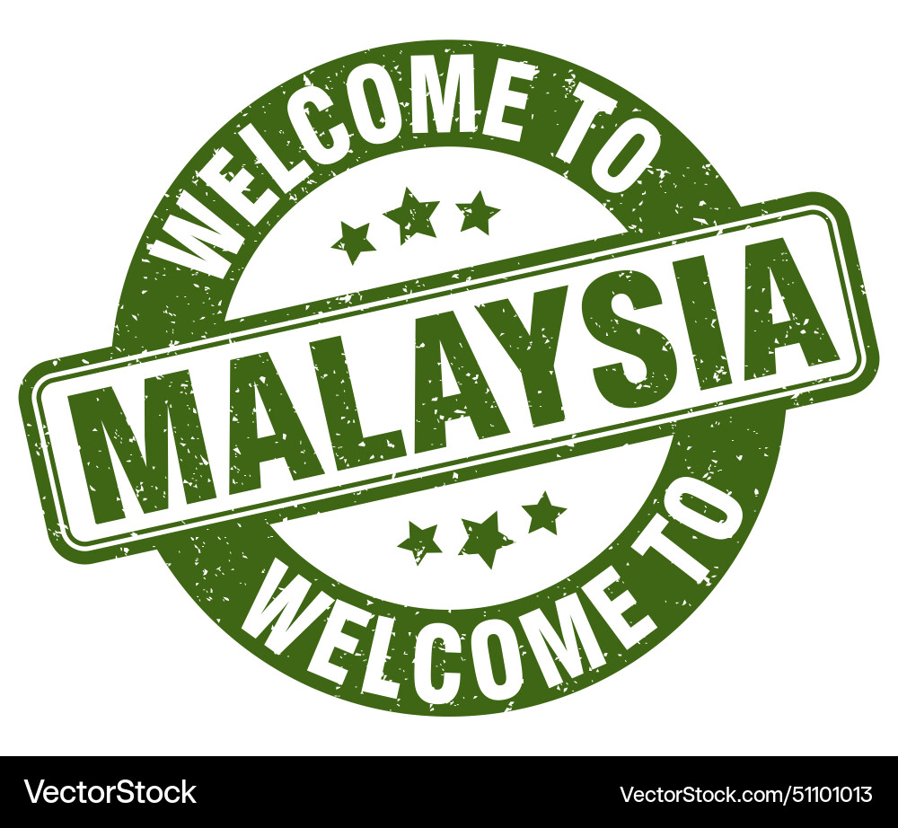 Welcome to malaysia stamp round sign Royalty Free Vector