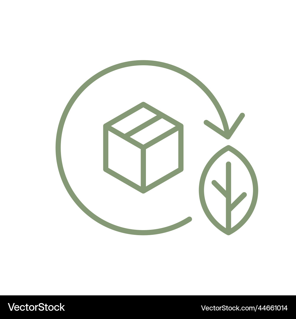 Biodegradable packaging icon badge logo Royalty Free Vector