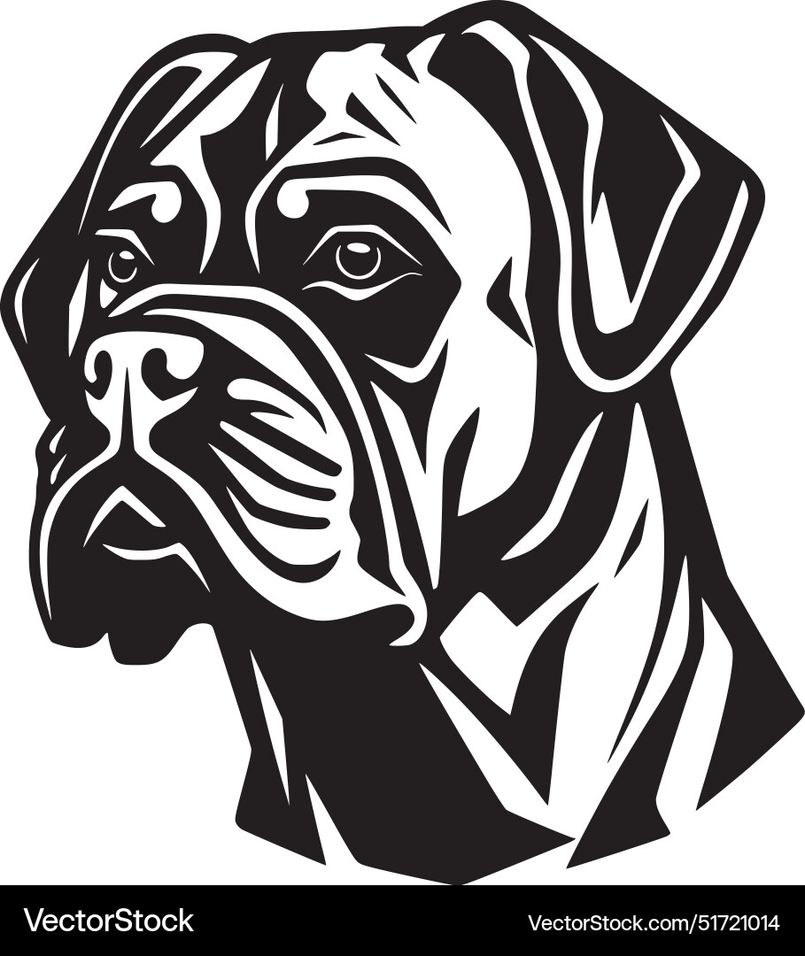 Boxer - black and white Royalty Free Vector Image
