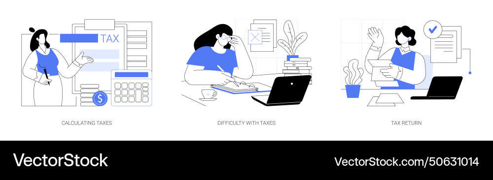 Calculating taxes isolated cartoon Royalty Free Vector Image