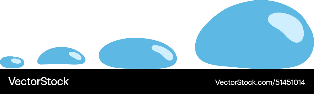 Cartoon blue dripping water drop splash spray Vector Image