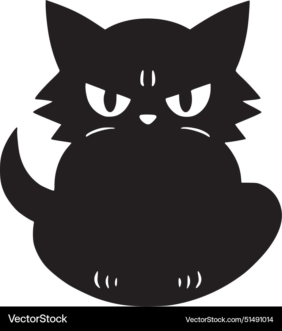 Cat - black and white isolated icon Royalty Free Vector
