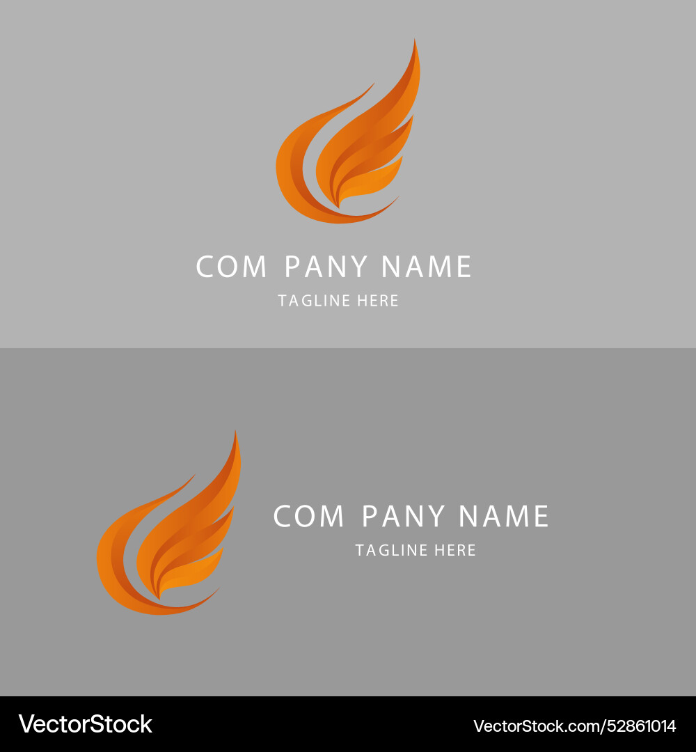 Company logo icon element template fire flame Vector Image
