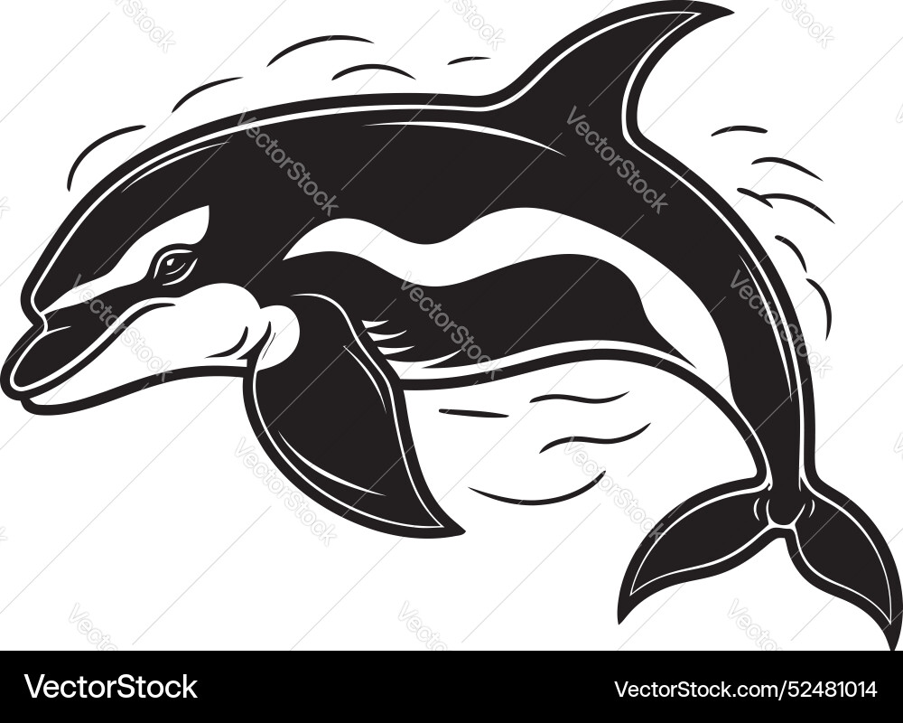 Darling dolphin defender playful orca emblem Vector Image