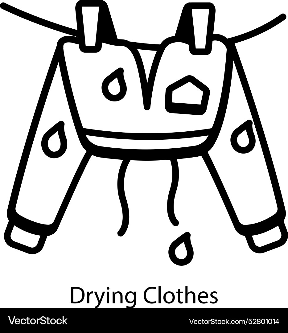 Drying clothes Royalty Free Vector Image - VectorStock