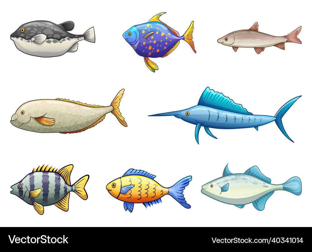 Fish drawing design isolated on white background Vector Image