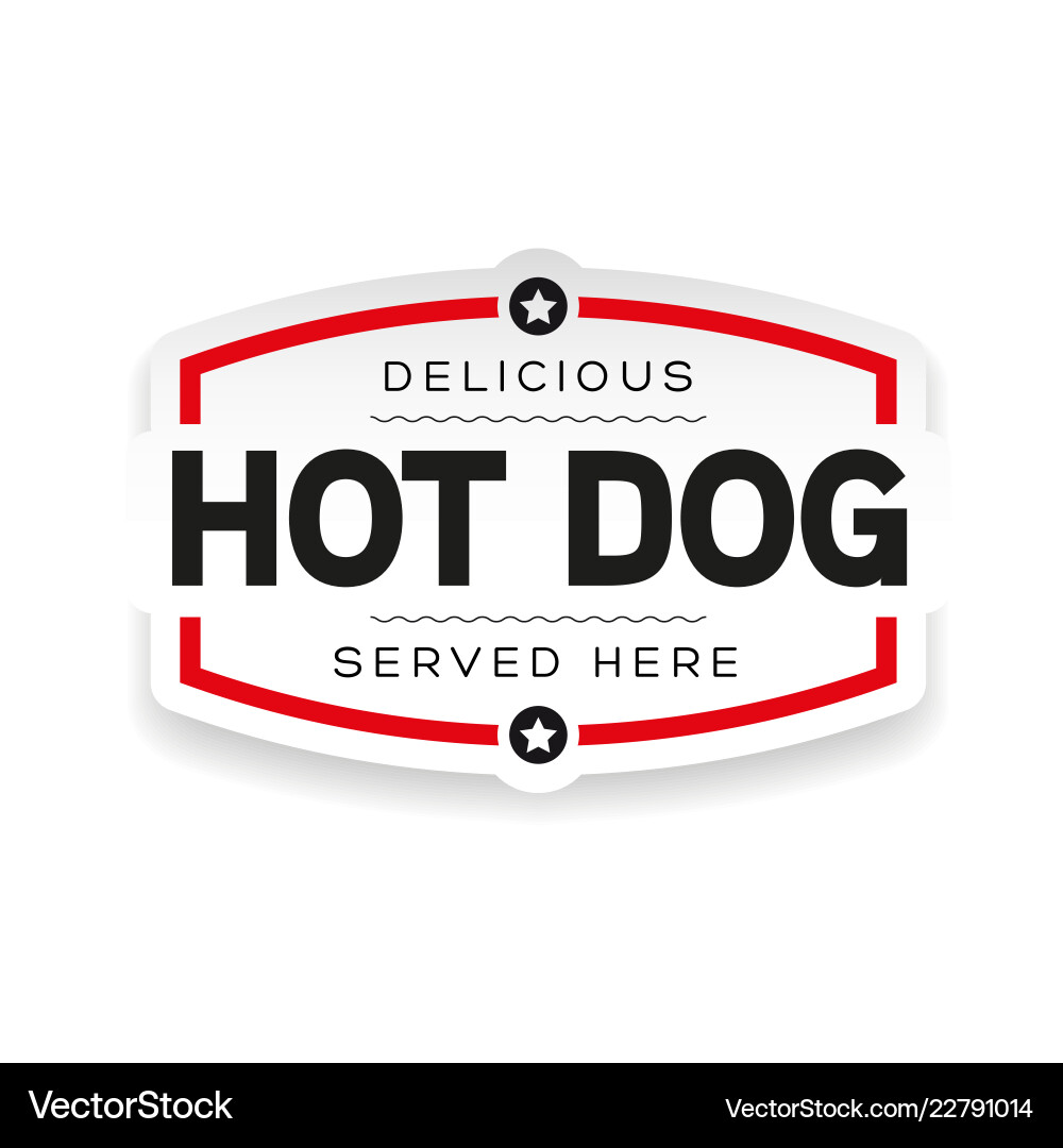 Hot dog vintage label sign Royalty Free Vector Image