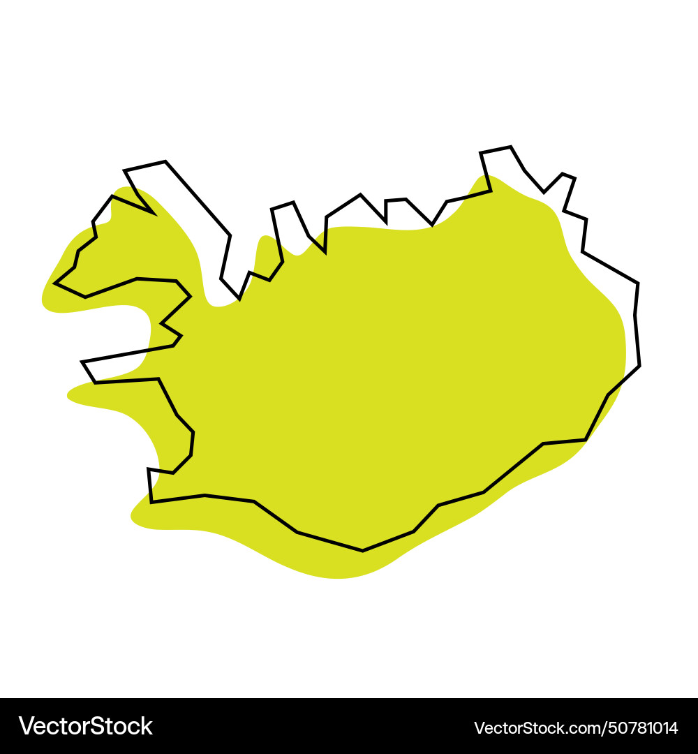Iceland simplified map Royalty Free Vector Image