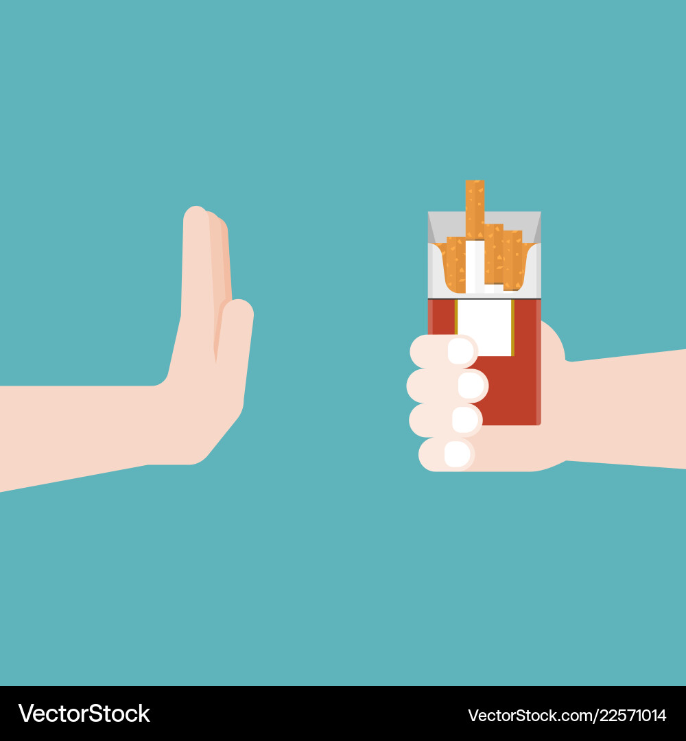 No smoking hand gestures to cigarette Royalty Free Vector