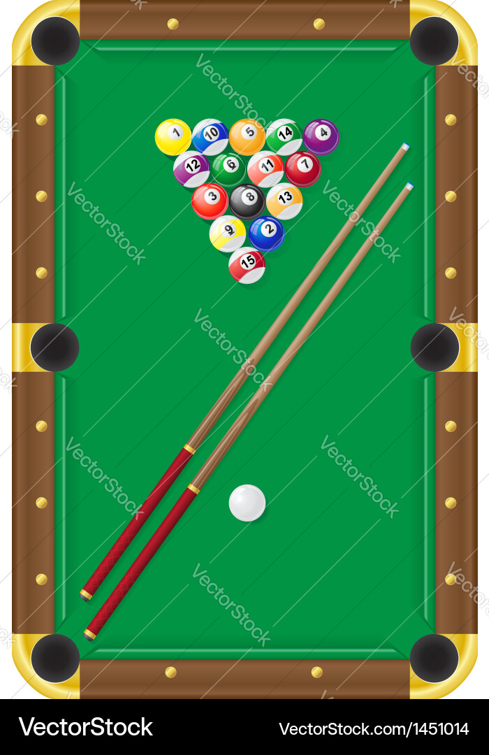 Pool Balls on Table Royalty Free Vector Image - VectorStock