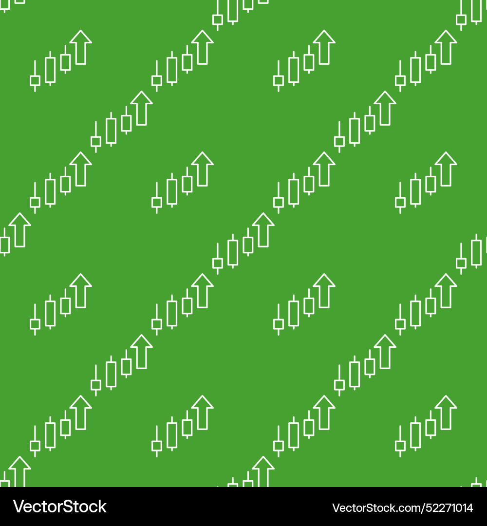 Uptrend candlestick chart seamless pattern Vector Image