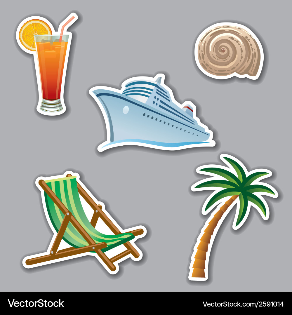 Vacation stickers Royalty Free Vector Image - VectorStock