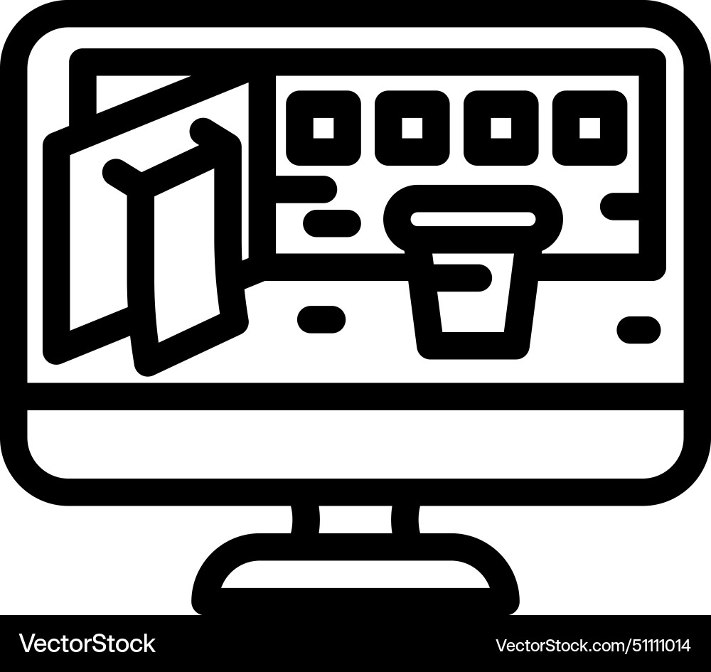 Virtual trade show line icon Royalty Free Vector Image