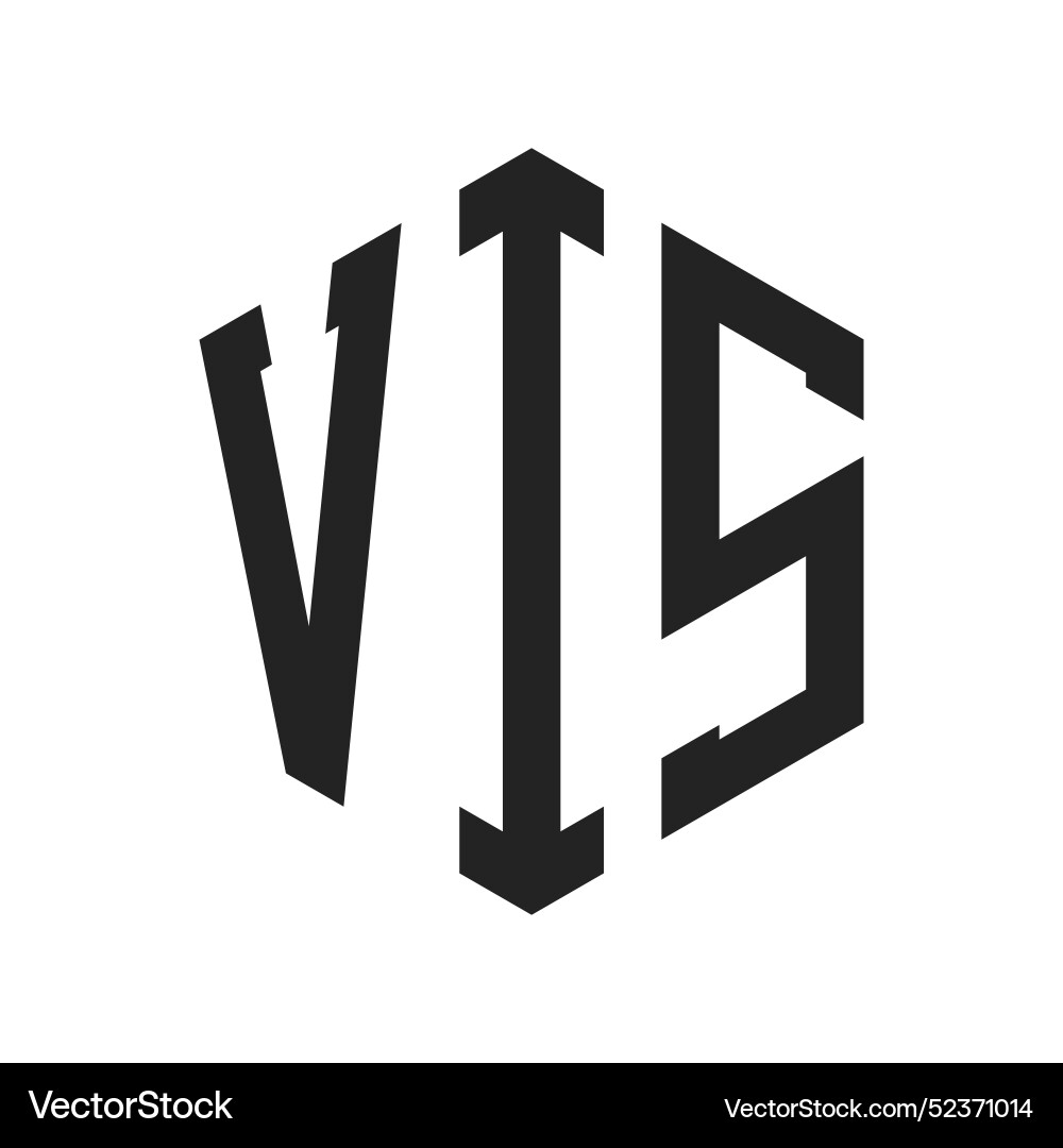 Vis logo design initial letter monogram Royalty Free Vector