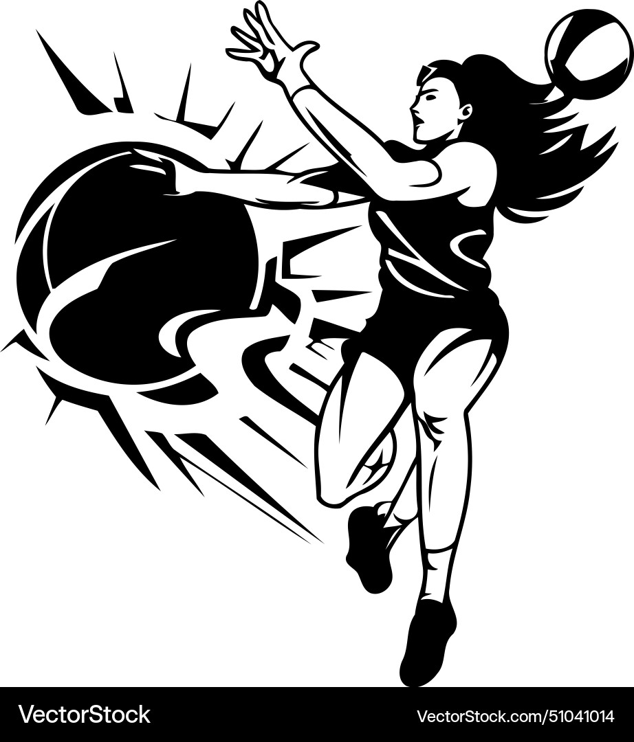 Volleyball player with ball sport Royalty Free Vector Image