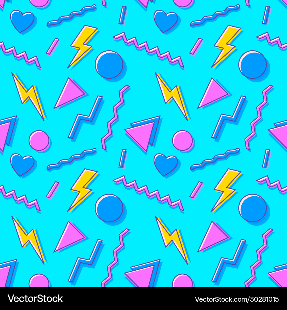 90s seamless pattern Royalty Free Vector Image