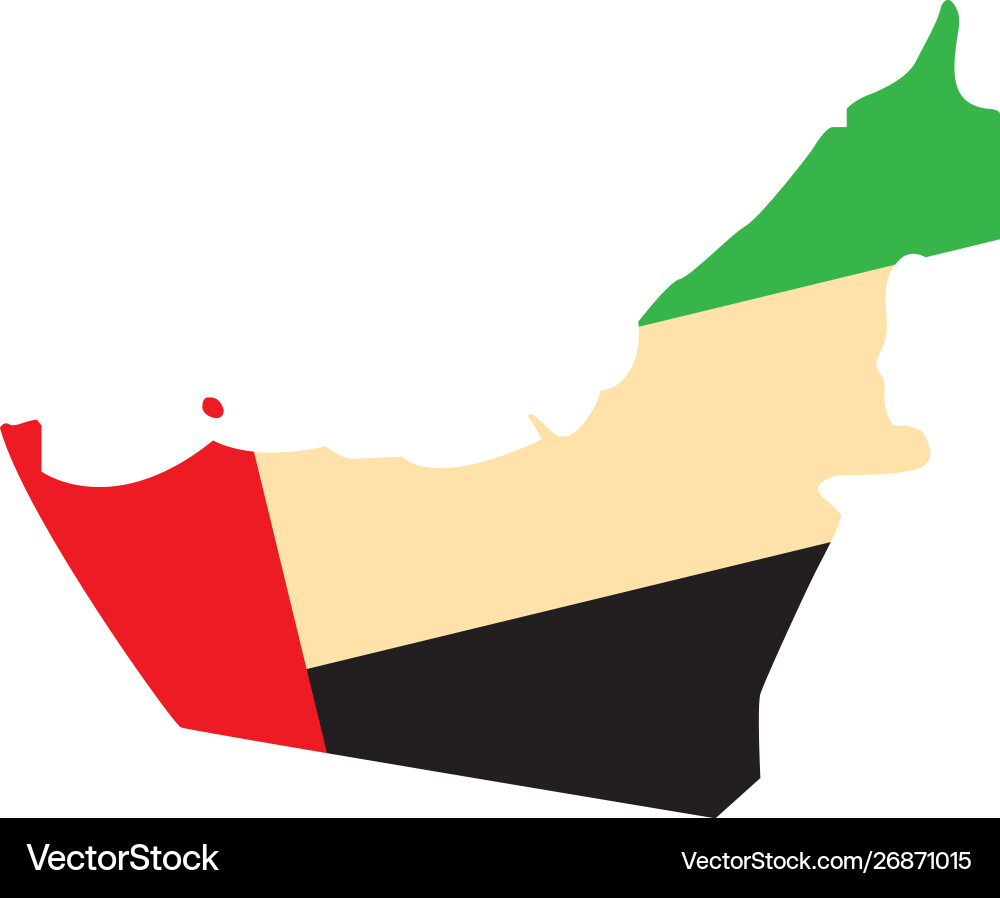 Arab emirates map flag symbol icon Royalty Free Vector Image