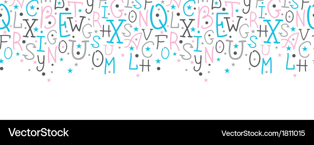 Colorful alphabet letters horizontal border Vector Image