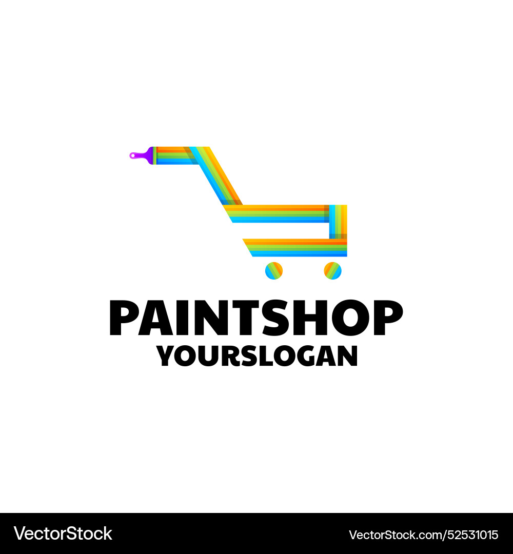 Colorful paint shop logo design Royalty Free Vector Image