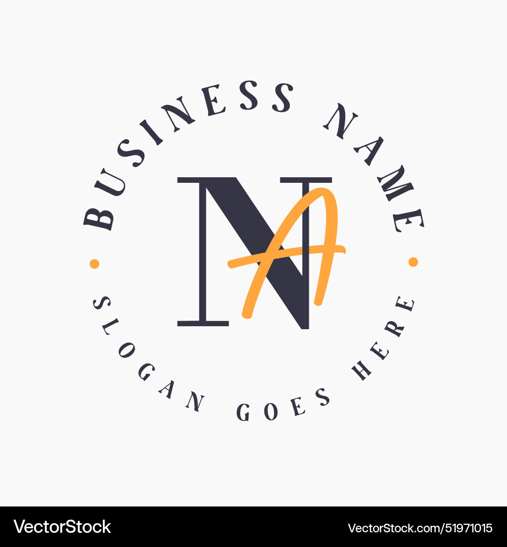 Elegant letter na initials logo for corporate Vector Image