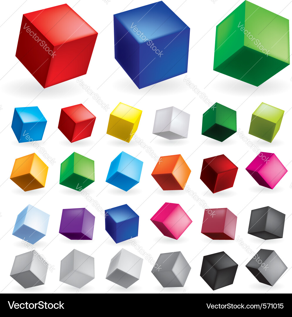Geometric Cubes - Modern Arrangement Royalty Free Vector
