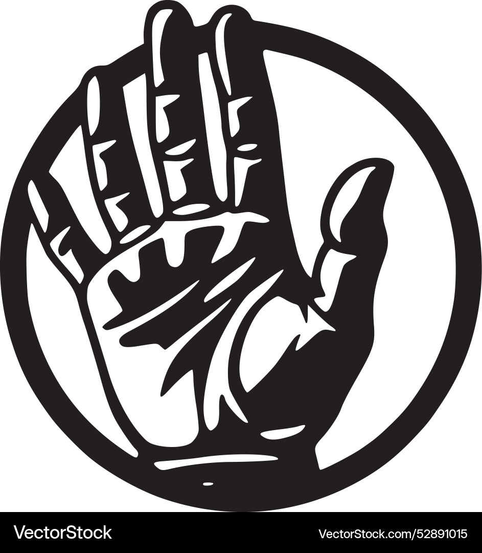 Hand - black and white Royalty Free Vector Image