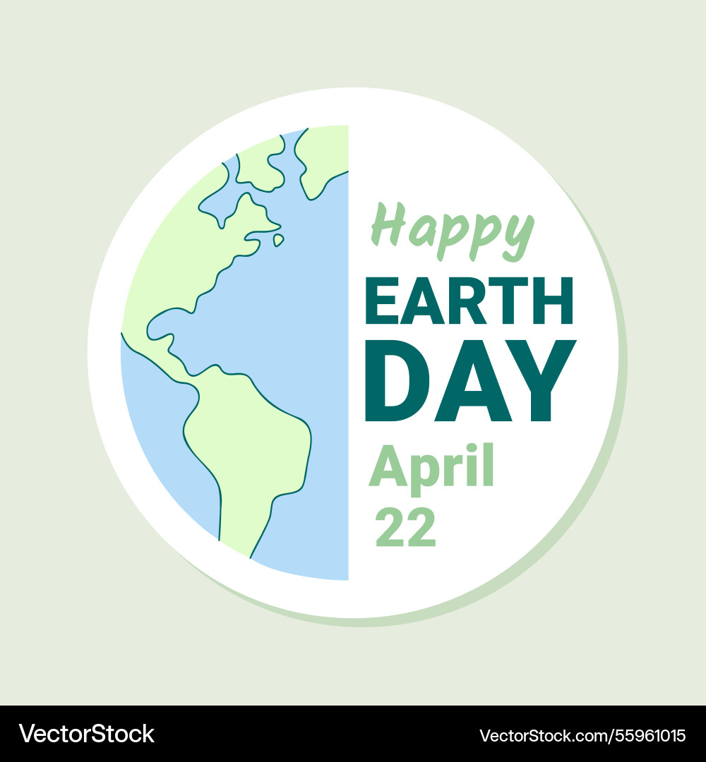 Happy earth day circle badge for action Royalty Free Vector