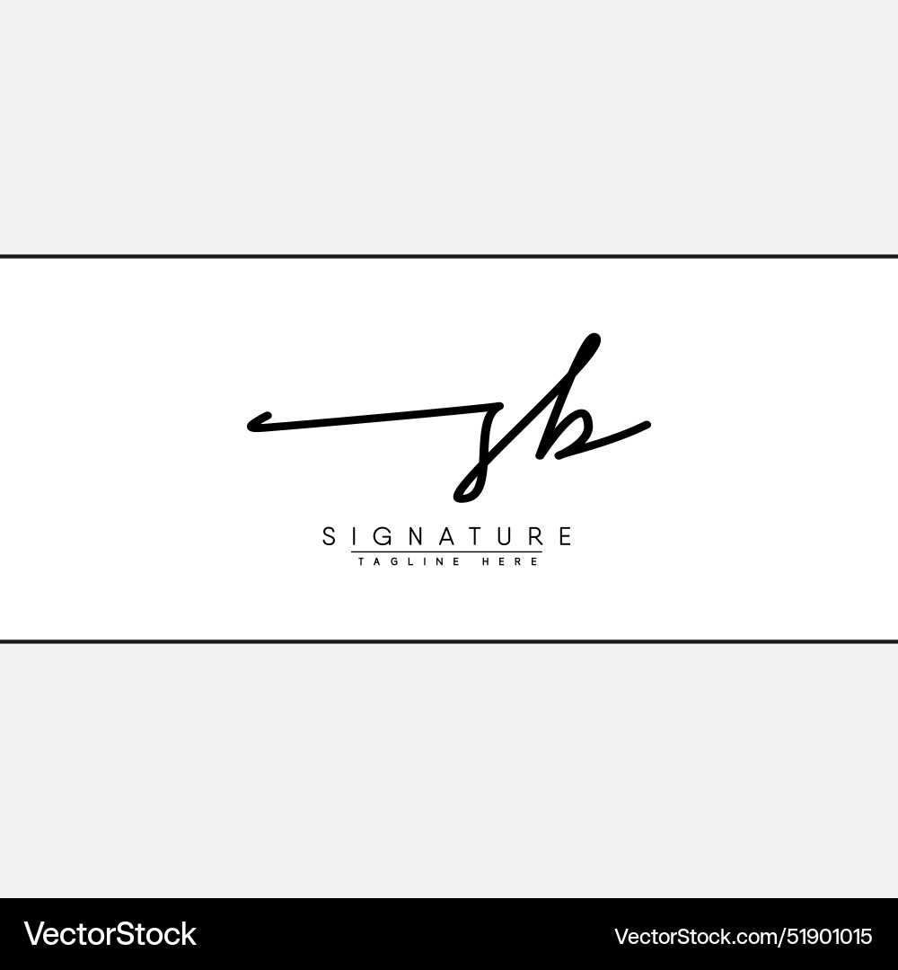 Initial letter sb logo template in handwritten Vector Image