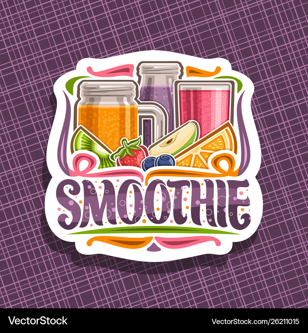 Logo for fruit smoothie Royalty Free Vector Image