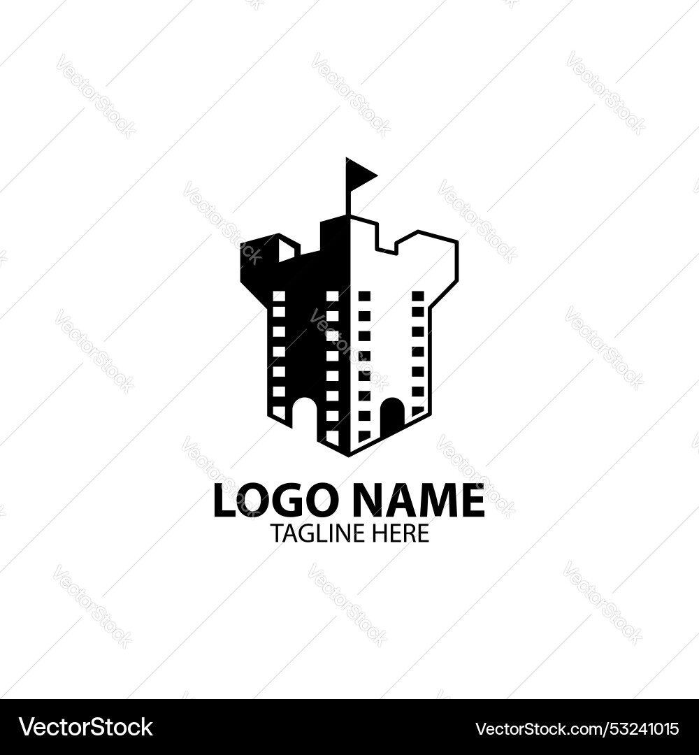 Palace film logo design Royalty Free Vector Image