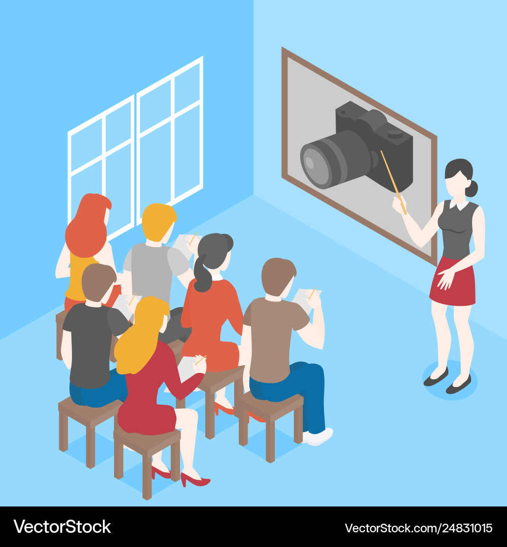 Photography class courses photographer tutorial Vector Image