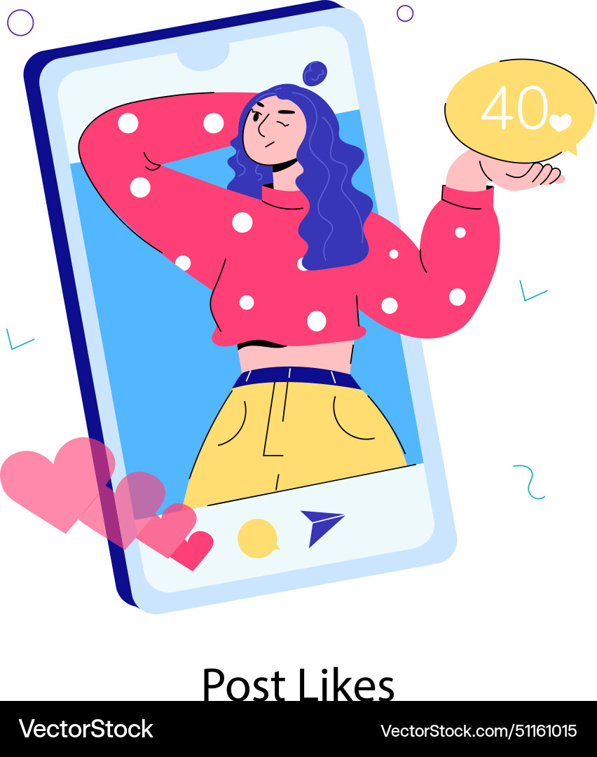 Post likes Royalty Free Vector Image - VectorStock