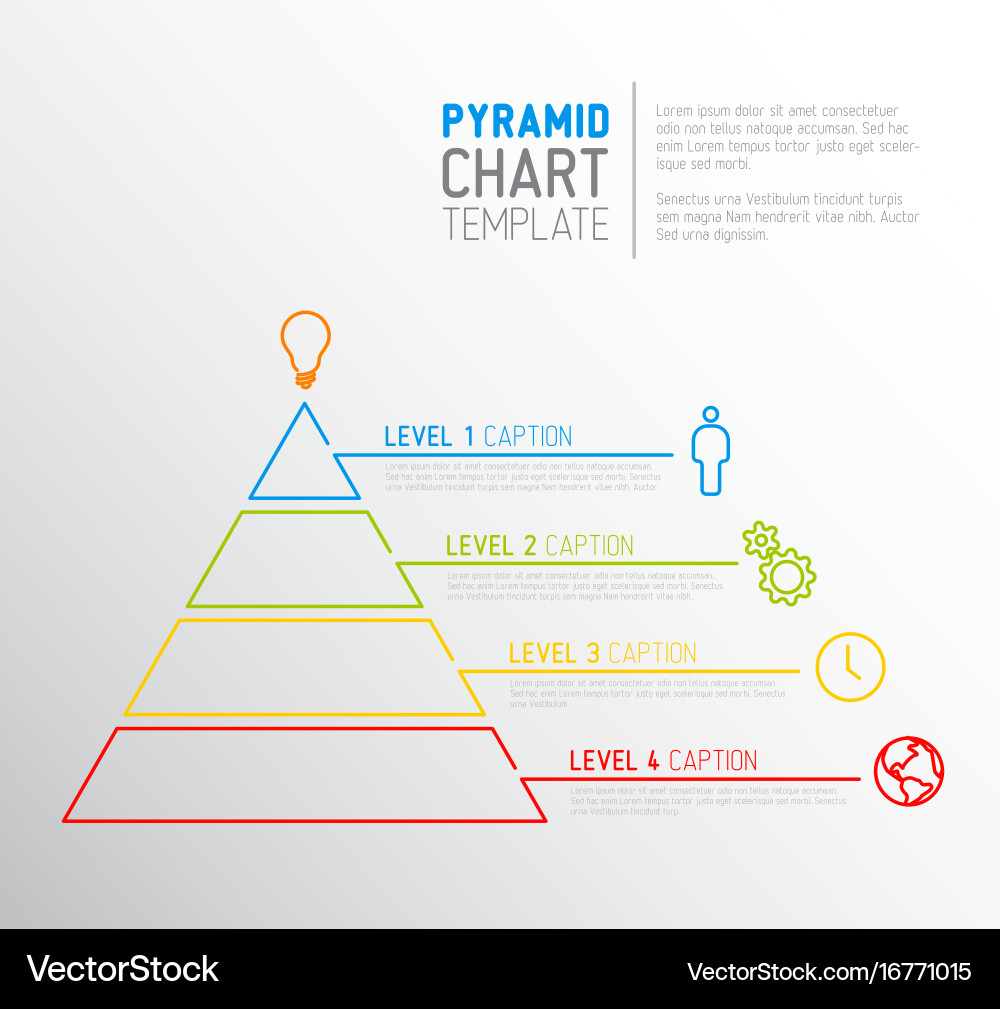 Pyramid chart diagram template Royalty Free Vector Image