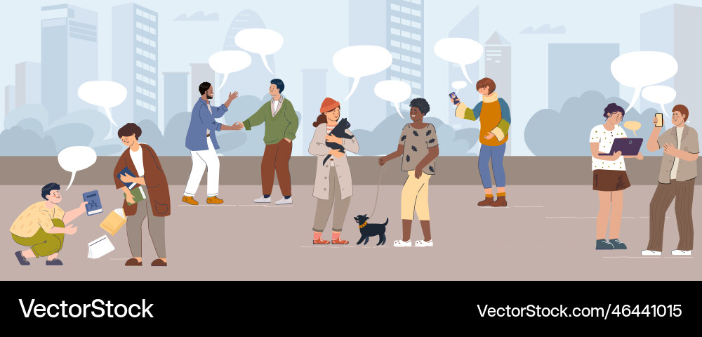 Street people dialogue composition Royalty Free Vector Image