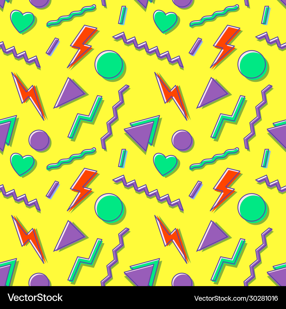 90s seamless pattern Royalty Free Vector Image