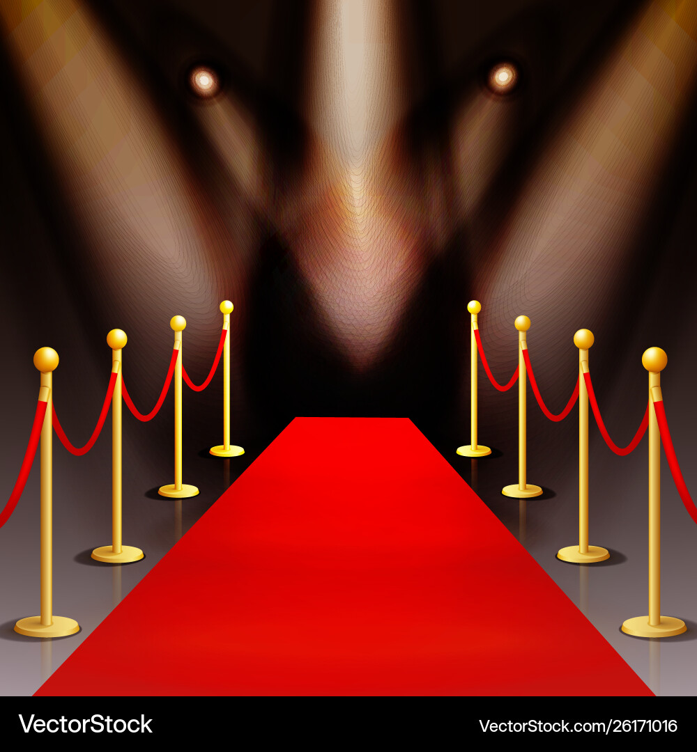 Award ceremony red carpet illuminated Royalty Free Vector