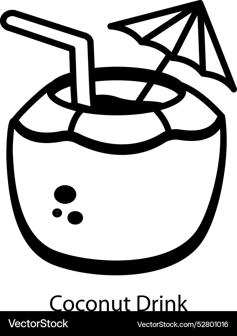 Coconut drink Royalty Free Vector Image - VectorStock