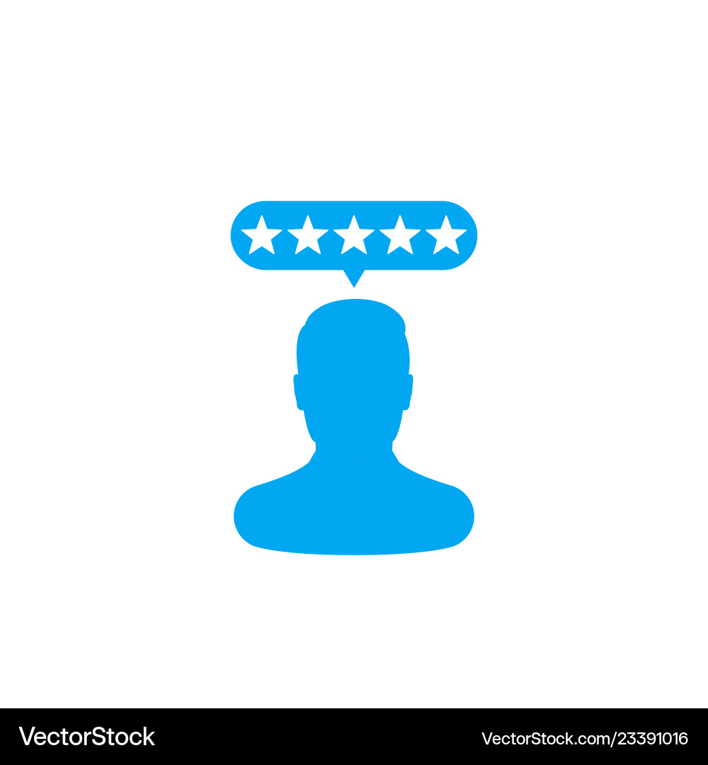 Customer review rating icon on white Royalty Free Vector