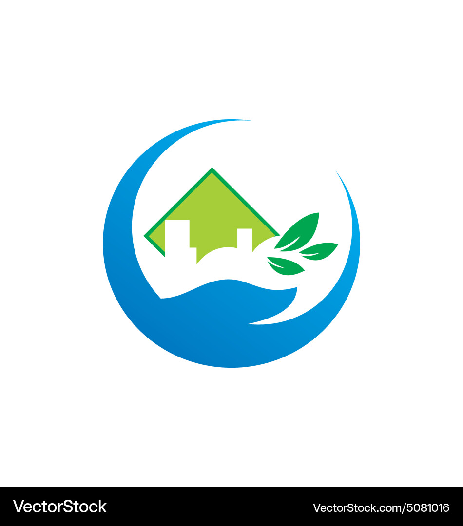 Ecology environment hand logo Royalty Free Vector Image