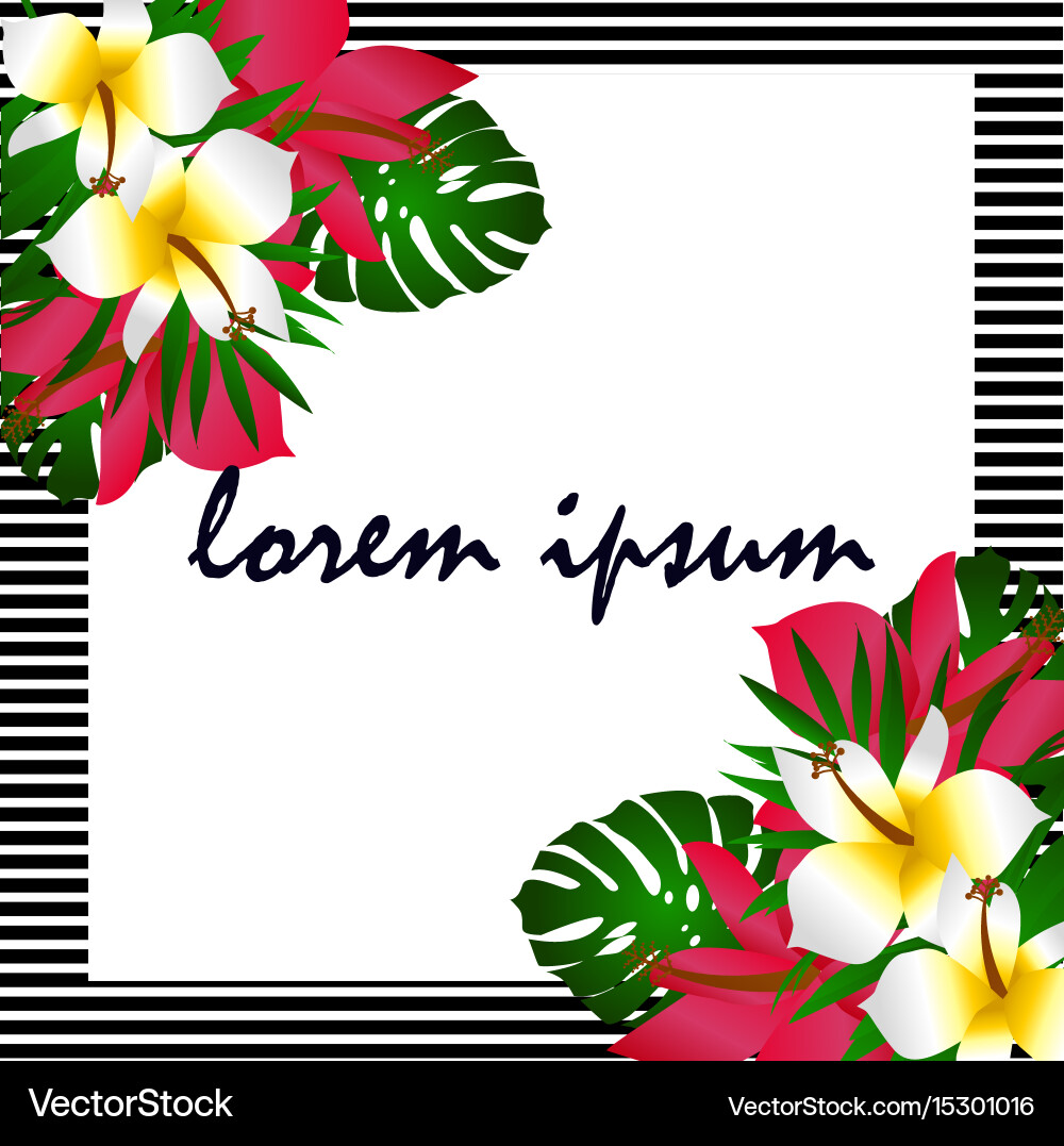 Exotic tropical border frame template Royalty Free Vector