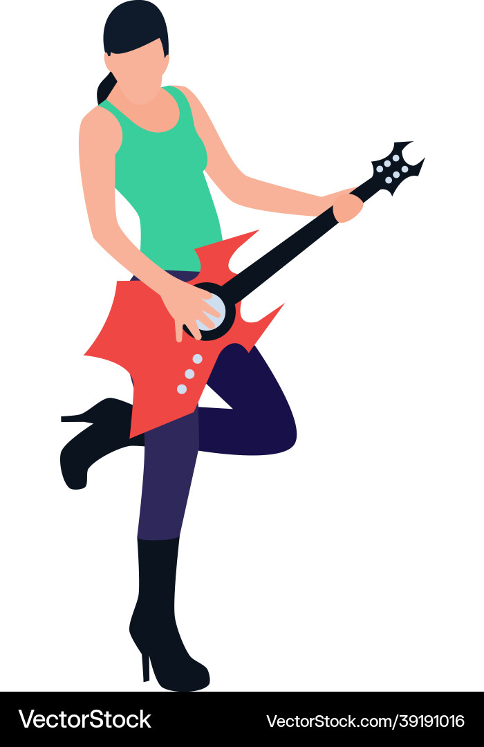 Female rock star Royalty Free Vector Image - VectorStock