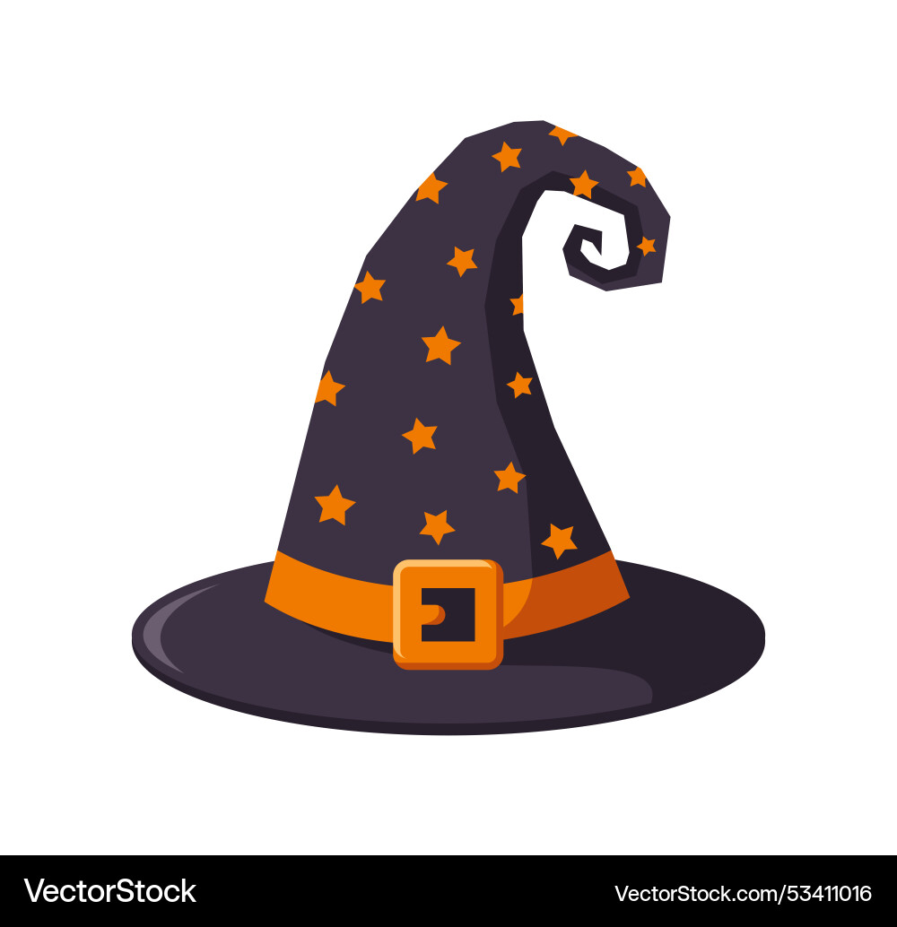 Halloween witch hat with star pattern Royalty Free Vector