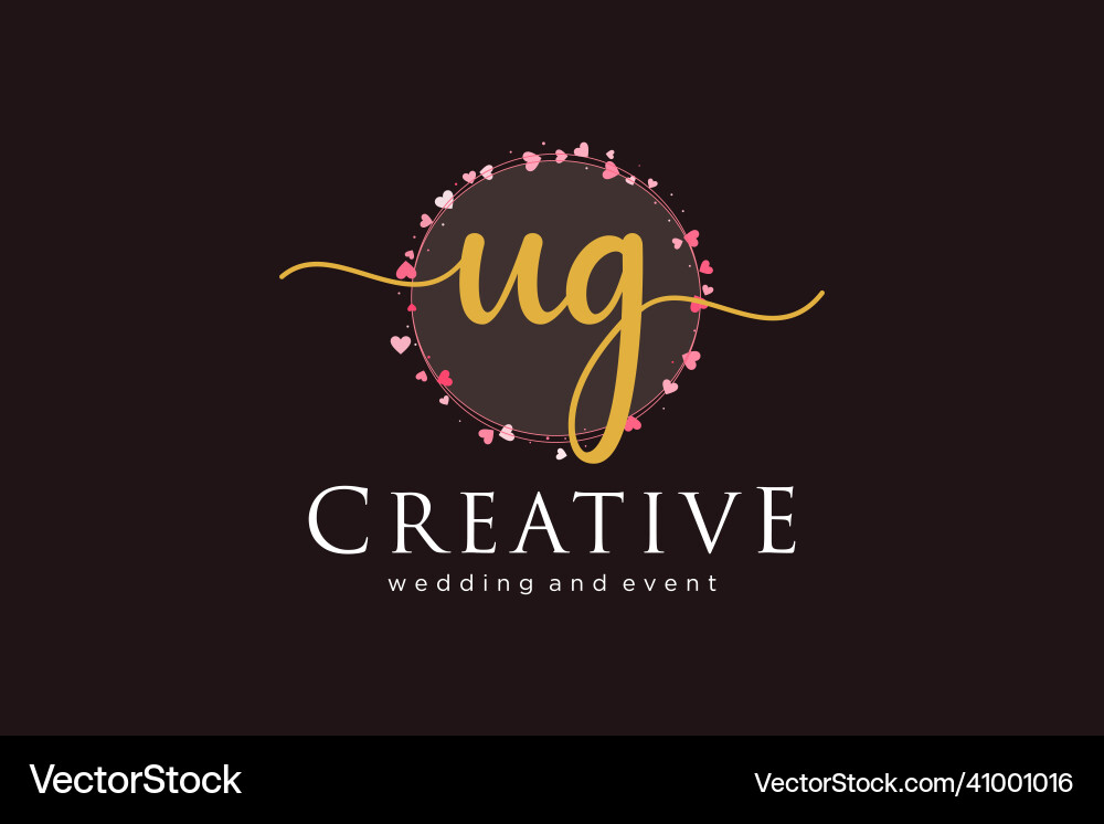 Initial ug feminine logo usable Royalty Free Vector Image