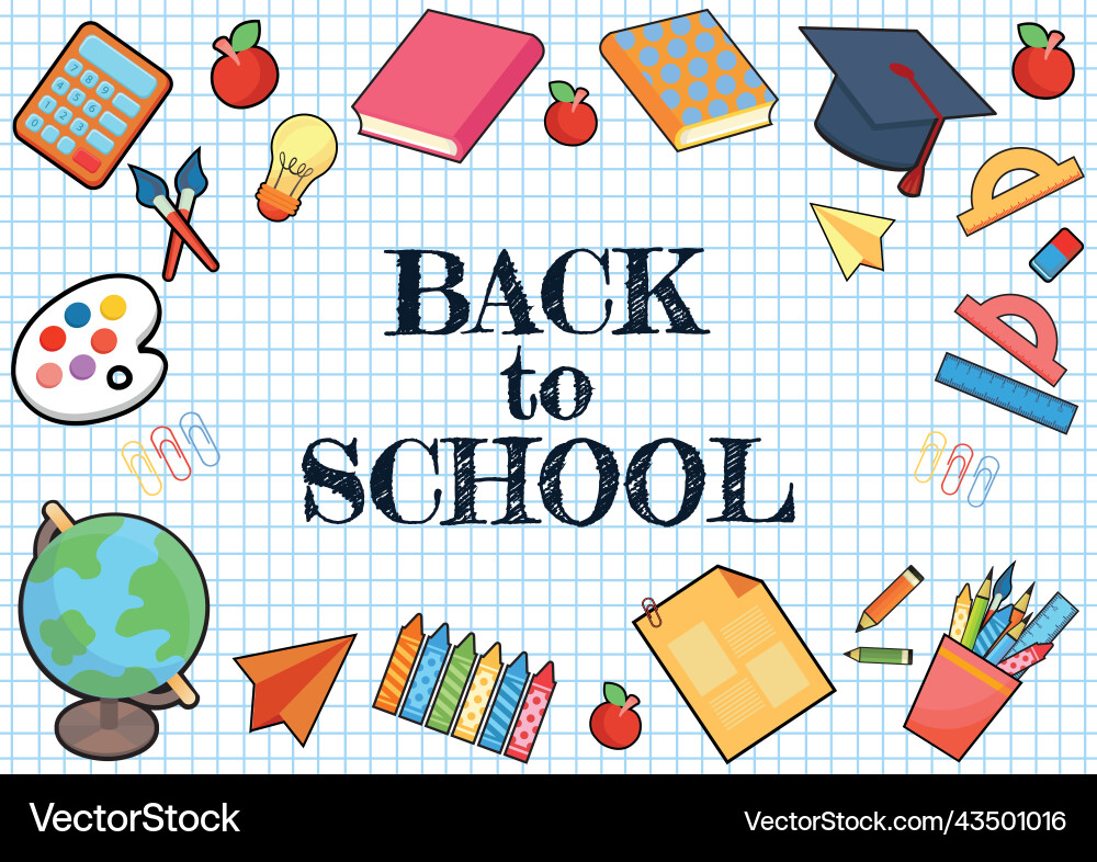 Kid stuffs object stationery and uniform Vector Image