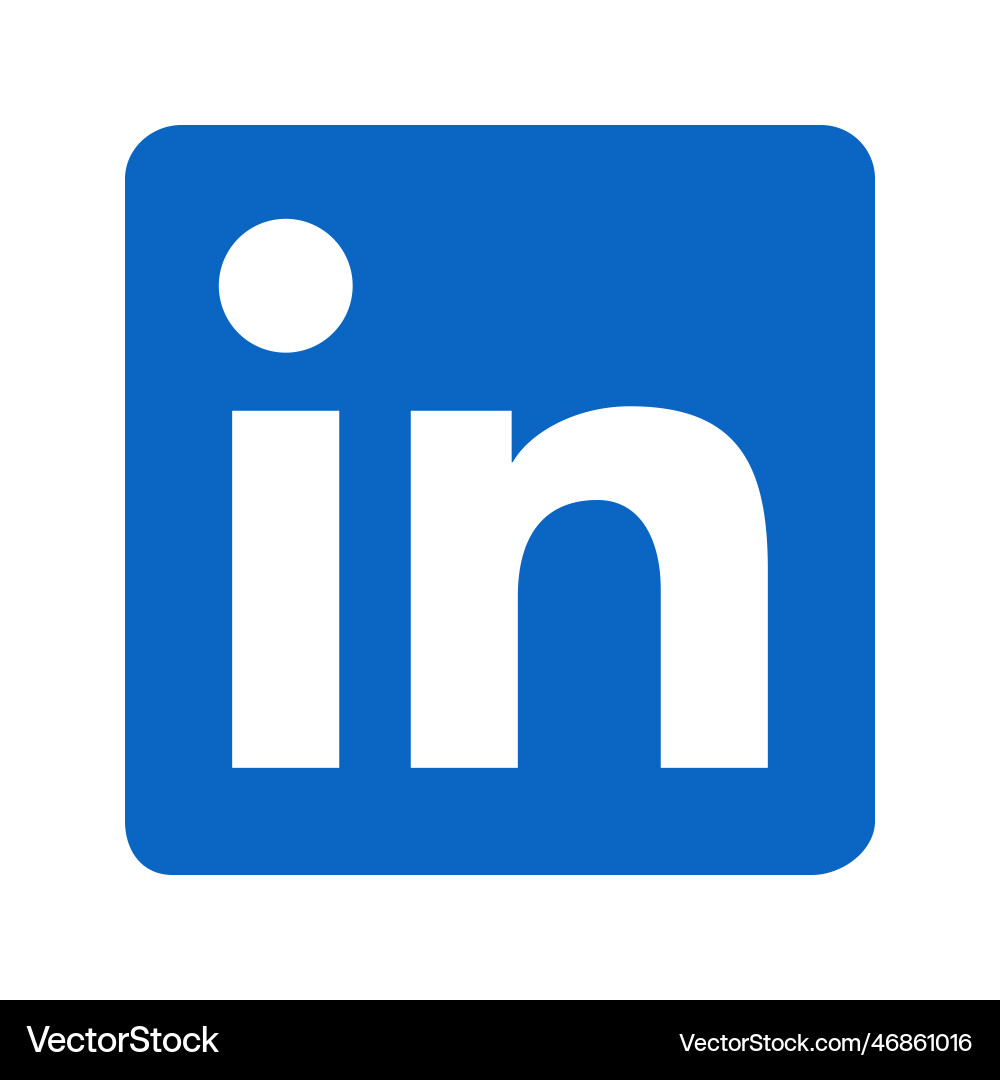 LinkedIn Logo - Blue and White Royalty Free Vector Image