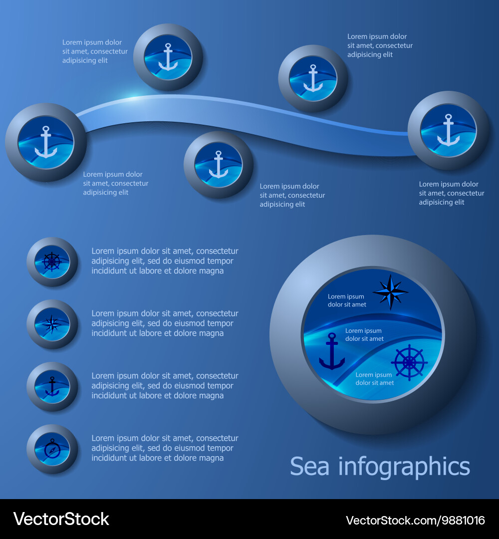 Marine infographics set Royalty Free Vector Image