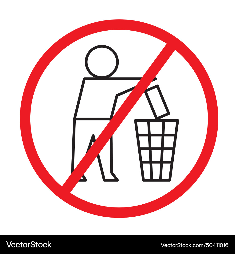 No littering sign symbol sticker icon Royalty Free Vector