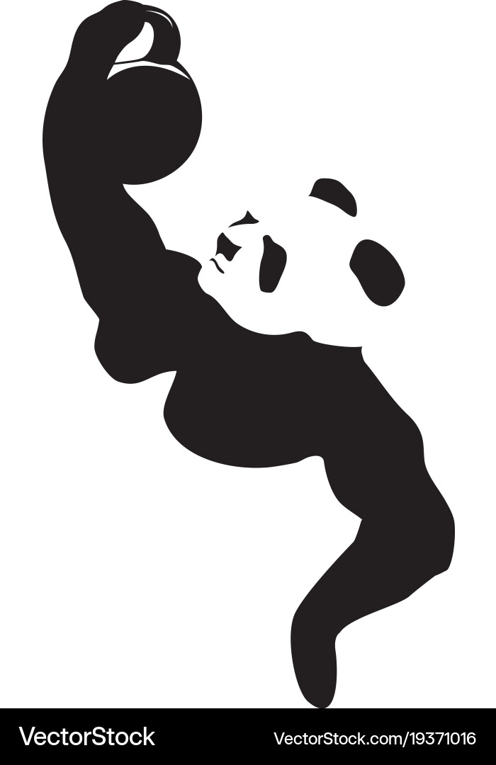 Panda lifting weight Royalty Free Vector Image